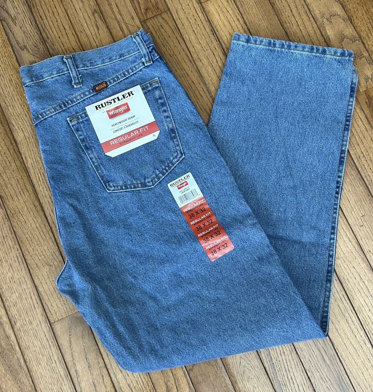 New Rustler Mens Jeans Regular Fit Straight Leg Heavyweight Denim 38 X ...