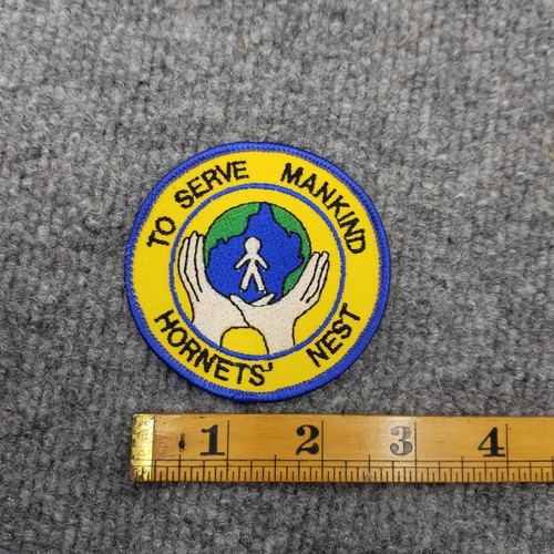 To Serve Mankind Hornets Nest Patch Hands Holding Earth | eBay