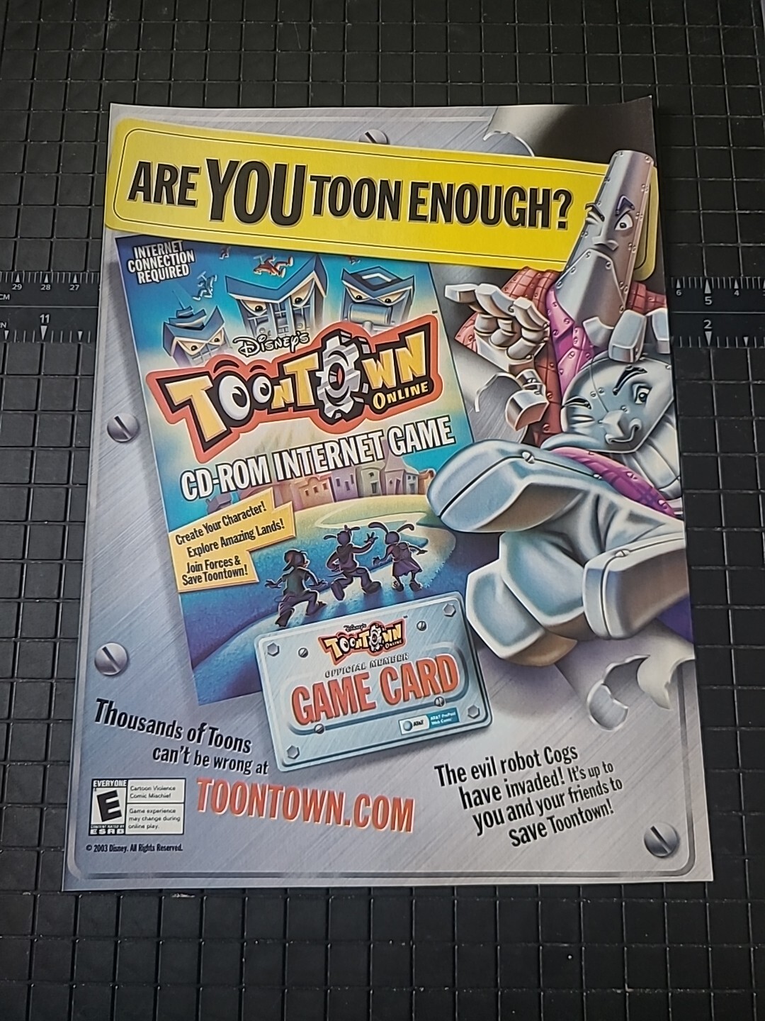 Toontown Online CD-Rom DisneyPrint Ad 2003 8x11 Great To Frame | eBay