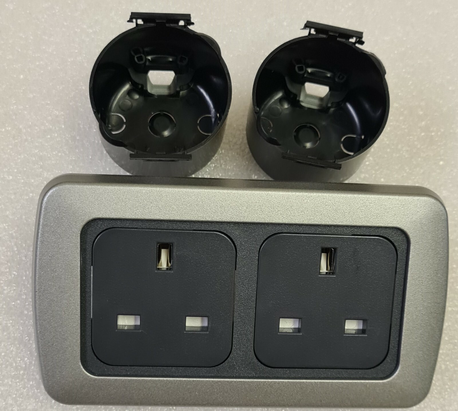CBE C-LINE DOUBLE 240V SOCKETS & BACKBOX caravan campervan motorhome ...