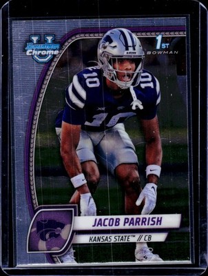 2024 Bowman University Chrome #82 Jacob Parrish Kansas State Wildcats ...