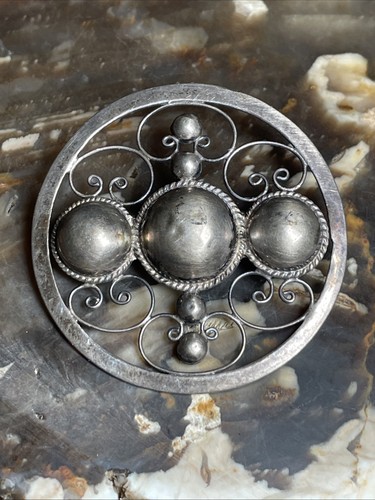 Vintage ACH Mexico Sterling Silver Floral Filigree Brooch Pin | eBay