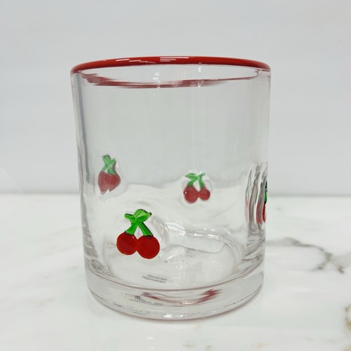 NEW Anthropologie Dupe RED CHERRY Icon Juice Glass Whiskey Cups Viral ...