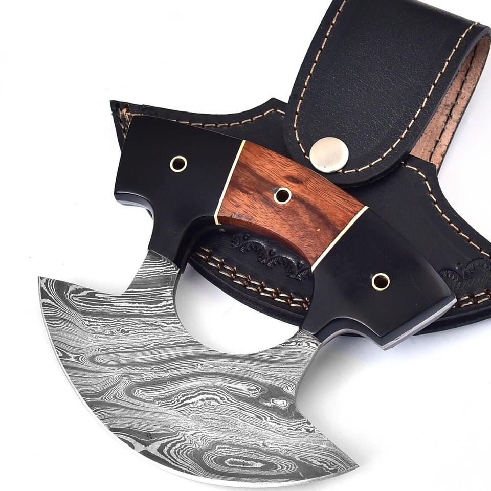 Hand-Forged Professional Alaskan Ulu Knife | Damascus Steel Pizza ...