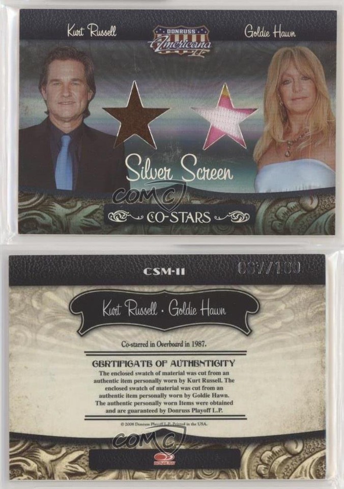 2008 Donruss Americana II Silver Screen /100 Goldie Hawn Kurt Russell ...
