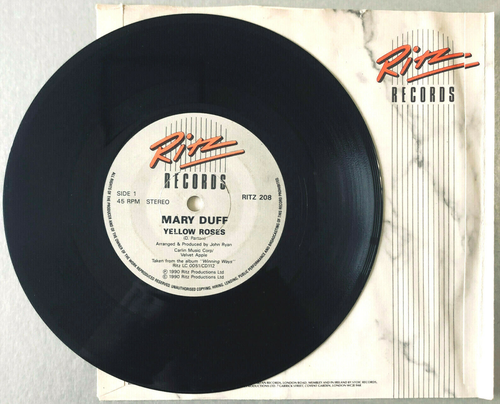 MARY DUFF : YELLOW ROSES + COME ON IN 7" RECORD 1990 UK 1st Ed. 35Yrs ...