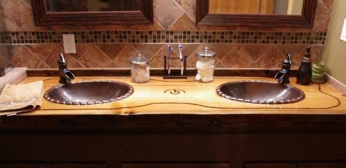 19" Oval Copper Rope Rim Decorative Edge Sink Drop In or Vessel with LT ...