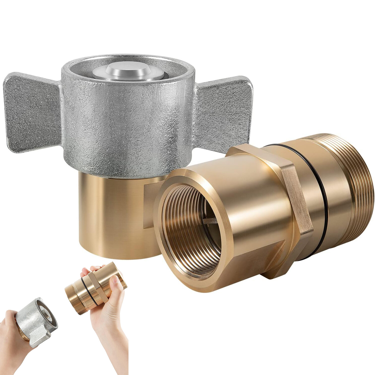 1-1/2" Wet-Line Wing Nut Hydraulic Quick Disconnect Coupler / Quick ...