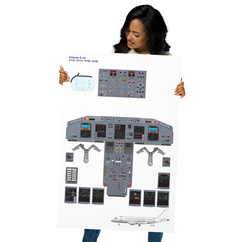 Embraer E-Jet E170 E175 E190 E195 Cockpit Poster 24"x36" | eBay