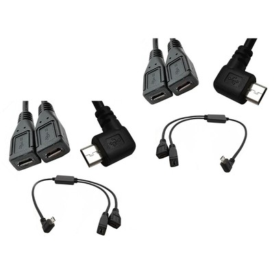Splitter & Micro USB Cable,5 Pin Male to 2Female Y Splitter Cable ...