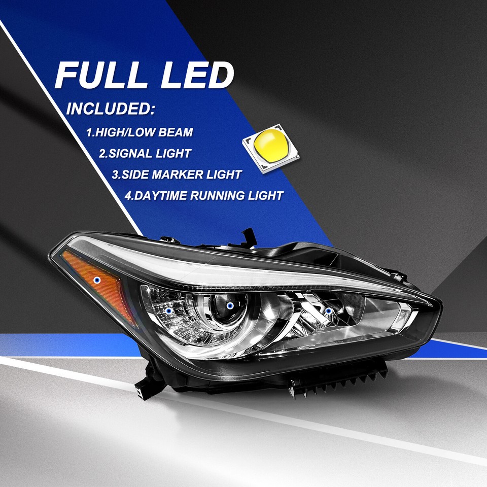 For 2015-2019 Infiniti Q70 Right Passenger Headlight Assembly w/o AFS ...