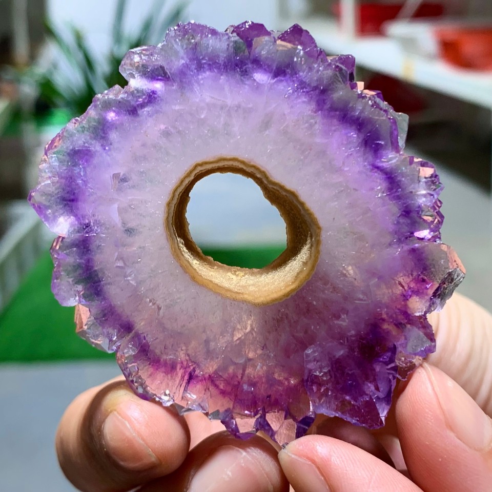 38G Natural high-quality Amethyst agate quartz cluster slice crystal ...