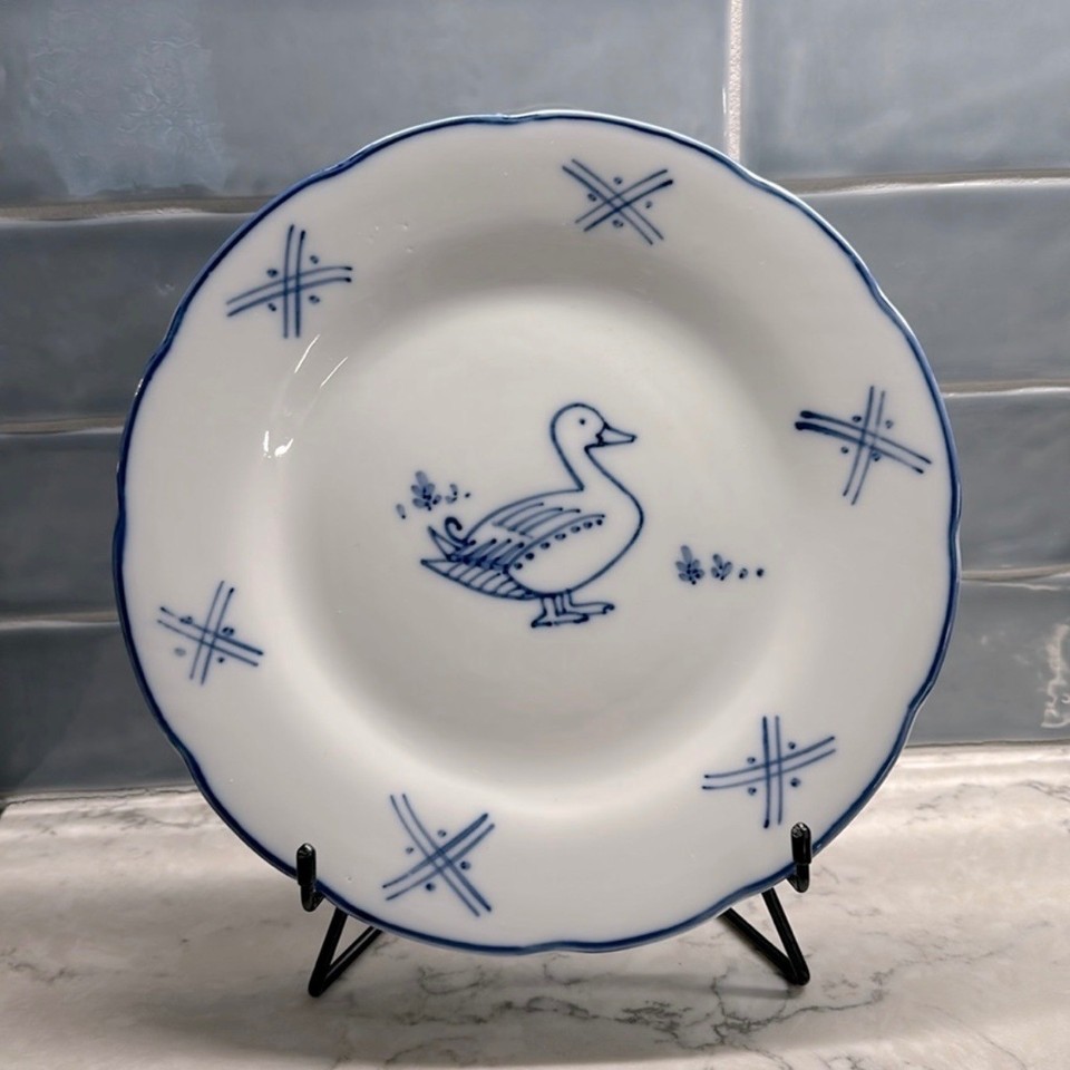 Vintage Blue & White C. Steele Cordon Bleu Porcelaine de Chine Plates ...
