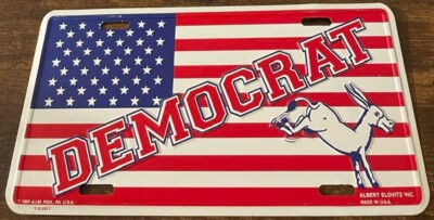 Democrat Booster License Plate Democratic USA Flag | eBay