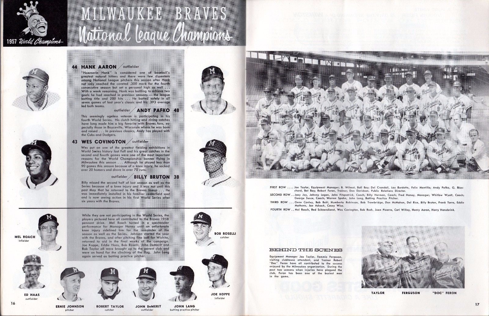 1958 World Series program New York Yankees v Milwaukee Braves Game 1 ...