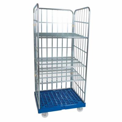 Rollregal 1600 KU blau, 815 x 724 mm, 3-seitig, 20° Neigung, 3 ZWB ...