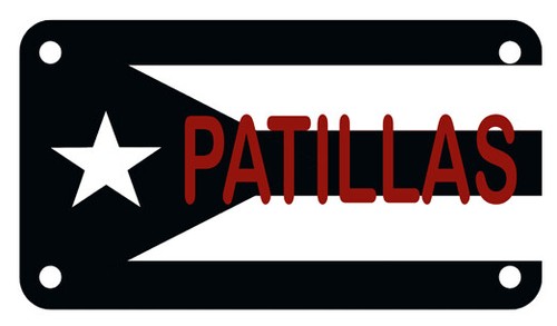 Puerto Rico Flag PATILLAS 4" X 7" ATV Motorcycle License Plate Black ...