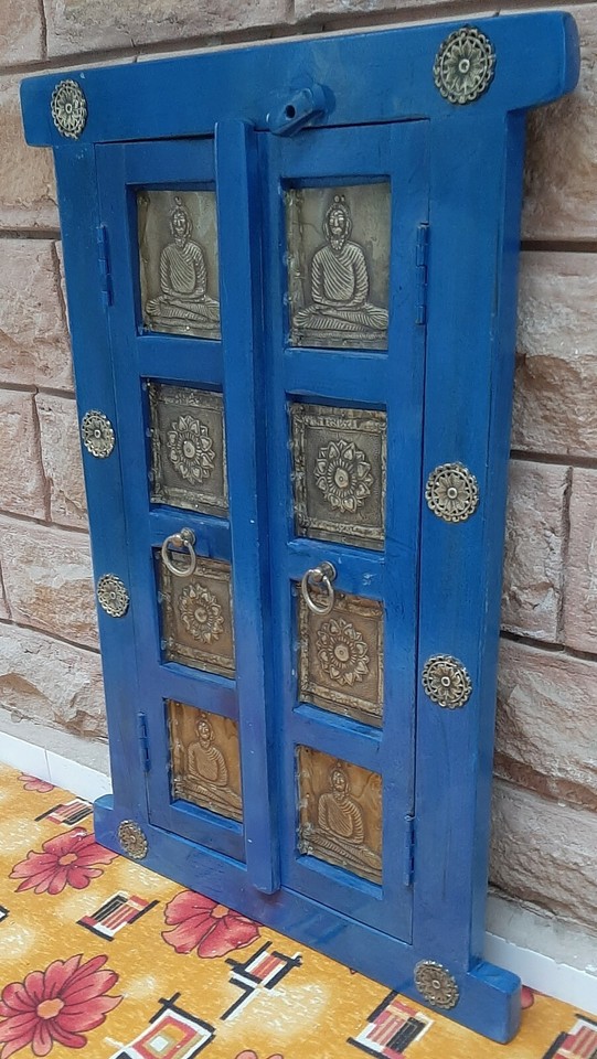 Legno Intagliati da Parete Finestrino Lord Buddha Ottone Misura ...