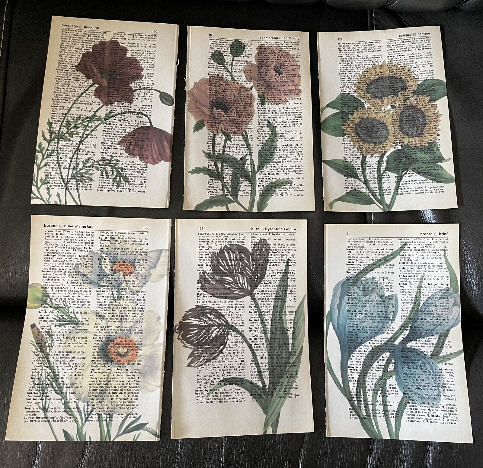 Flower themed Dictionary Page Art Prints | eBay