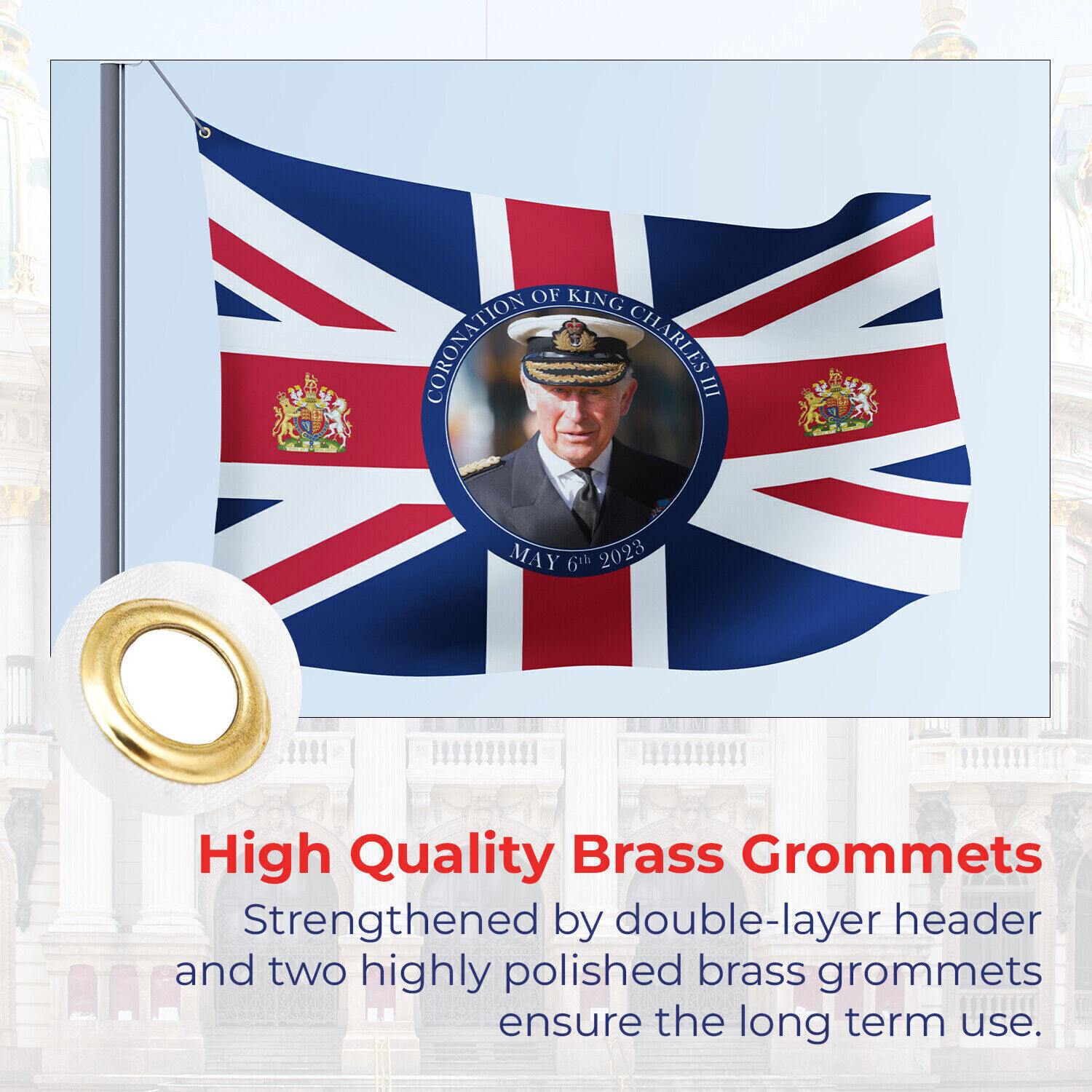 5x3ft Union Jack Flag Cypher British Monarch | Grelly UK