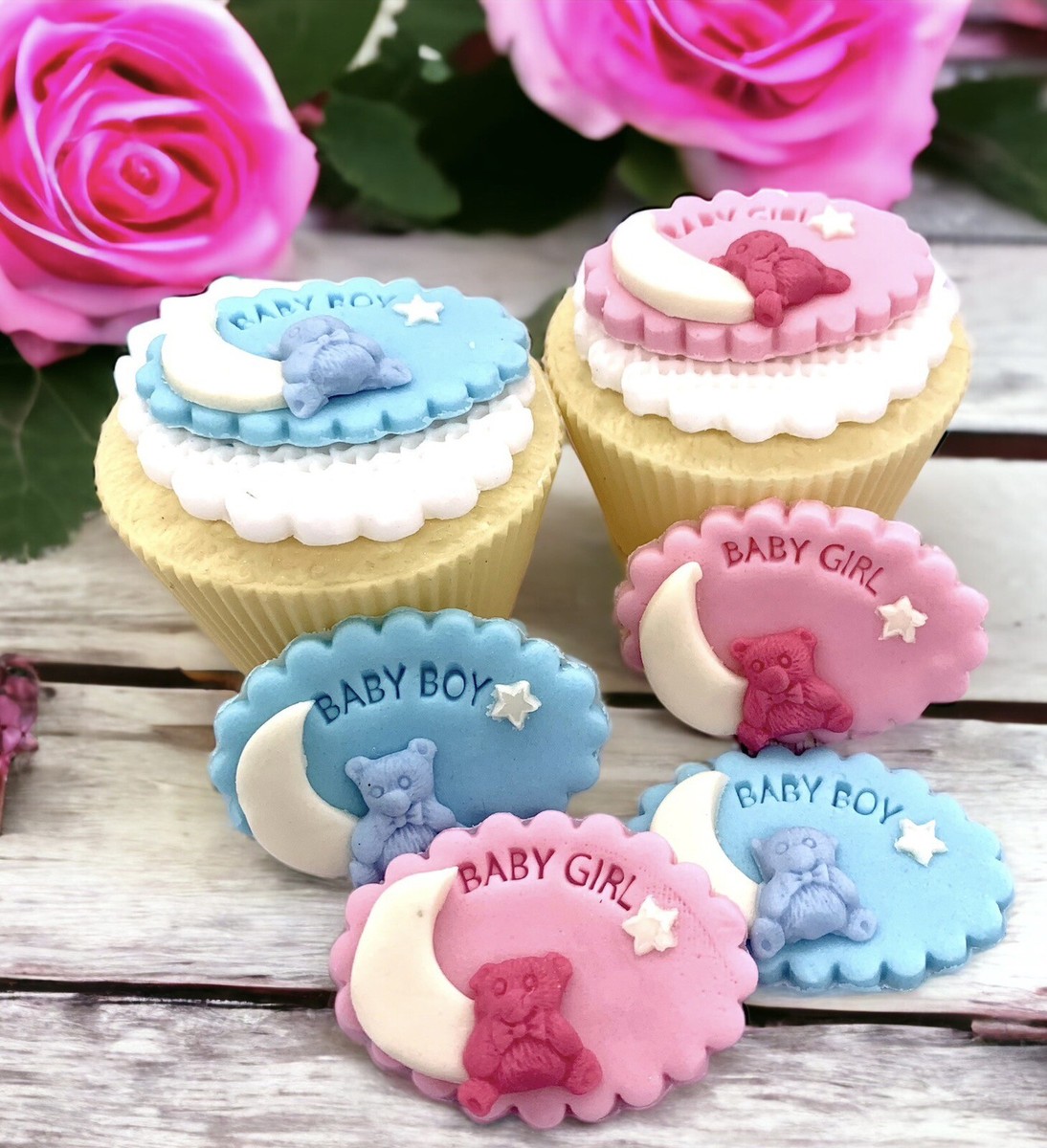 Edible Cupcake Toppers Baby Shower Its A Boy Blue Baby Shower Edible