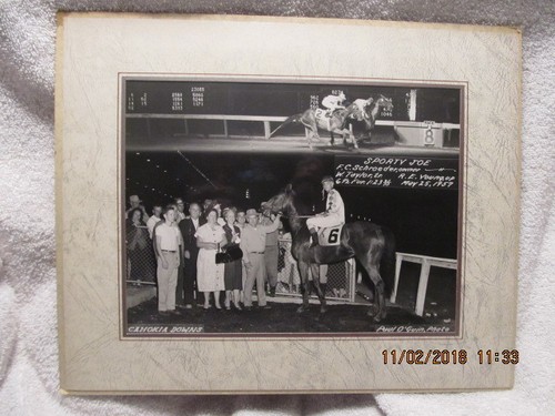 1957 Horse Racing Winners Circle Sporty Joe at Cahokia Downs Jockey R.E ...