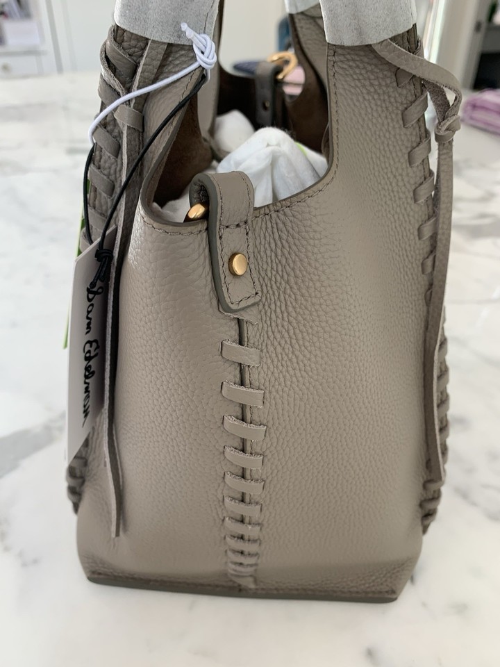 SAM EDELMAN Poppy leather small crossbody bag + Dust bag TAUPE $225 ...