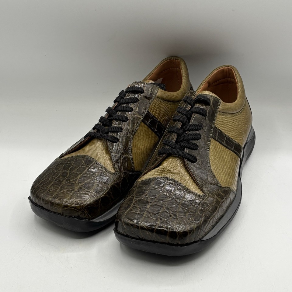 NEW Slick Exotica Sport Men's Crocodile/ Lizard Dress Shoes Green SZ 9 ...