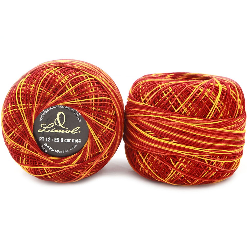 Limol Size 12 Multicolor 50 Grs 100% Mercerized Crochet Thread Cotton ...