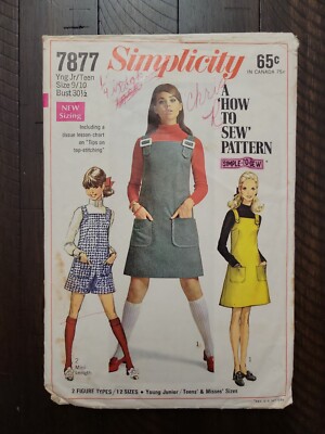 Vintage Simplicity Jumper/Mini-PantJumper Pattern #7877 Size 9/10 CUT ...