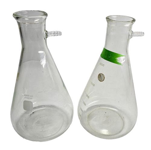 KIMAX / Pyrex 4000mL 4L Glass Heavy Wall Filtering Flask , Graduated ...