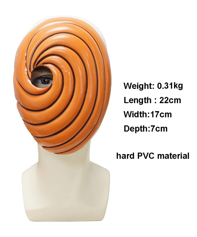 Naruto Akatsuki Tobi Uchiha Mask Obito Costume Resin Helmet Halloween ...