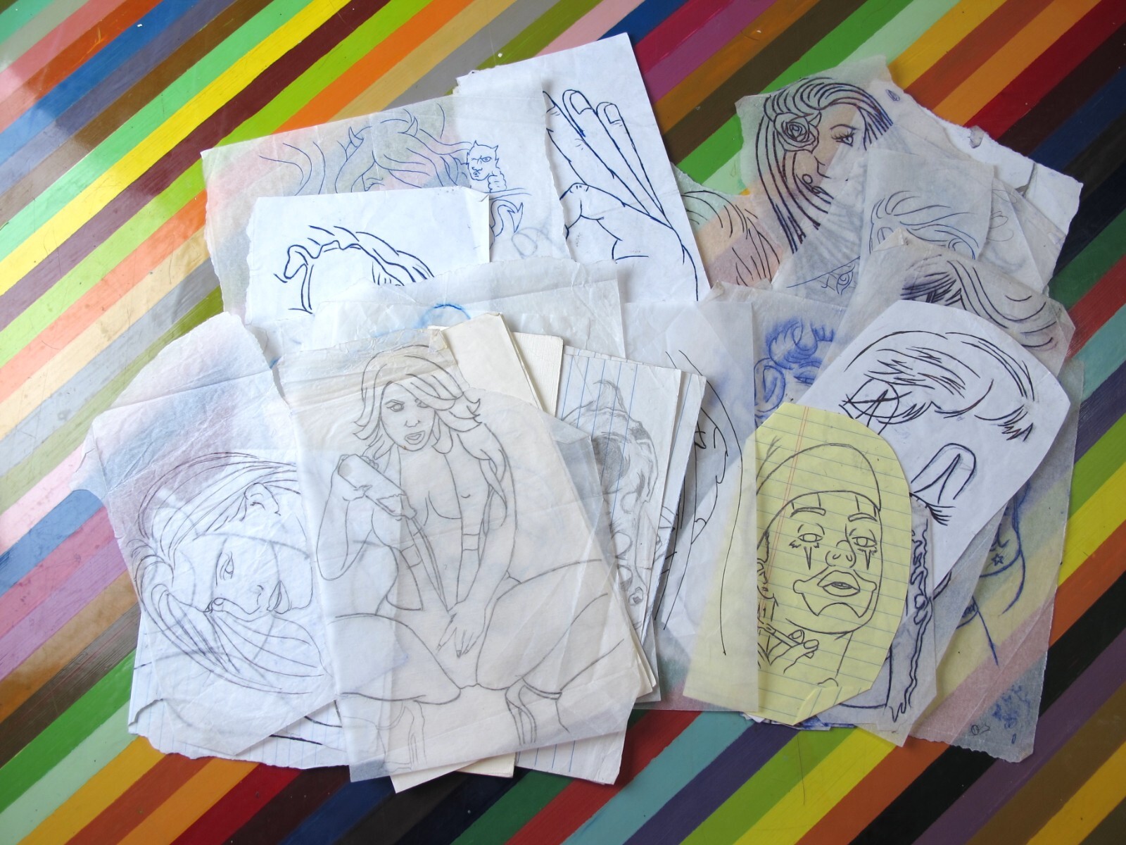 vtg 1990s Tattoo stencil Flash - Prison Art Tattoos SD Corrections ...