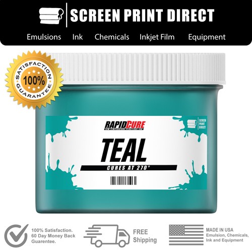Teal Plastisol Ink For Screen Printing - Low Temp Cure 270F - 1 Quart ...