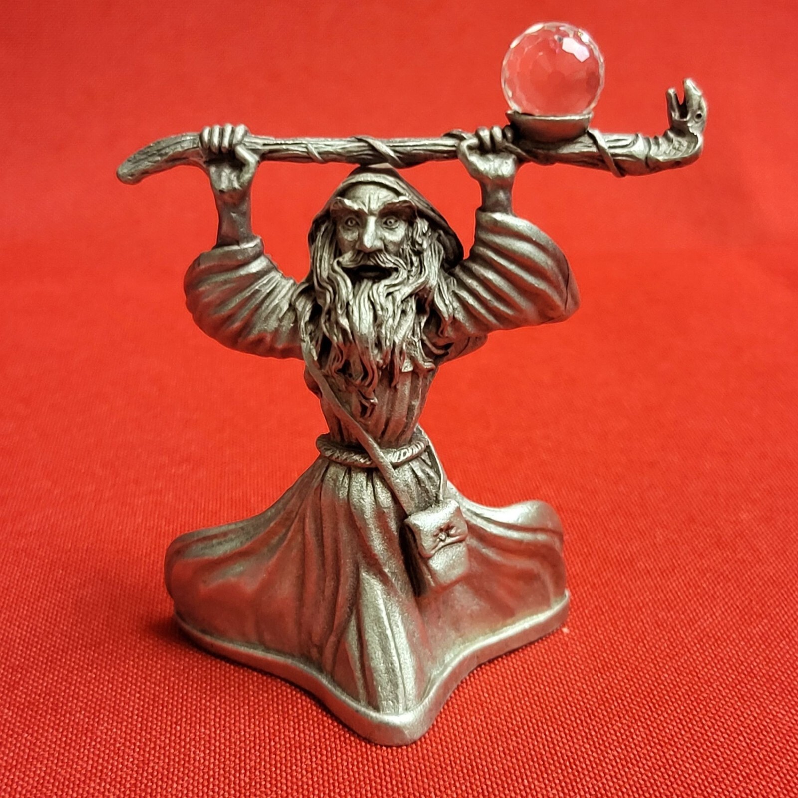VTG Spoontiques CMR589 Pewter Miniature Wizard Snake Staff Crystal Orb ...