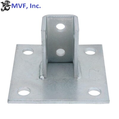 1-5/8" Strut Base Post, Square 6 X 6 X 3-1/2 Galvanized Strut Stand ...