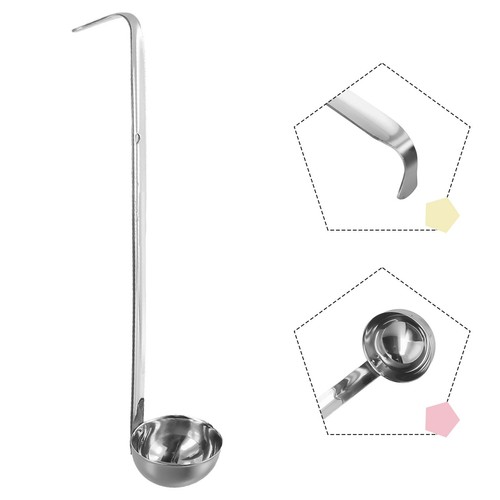 Louche robuste en acier inoxydable pour cuisine avec longue poignée ...
