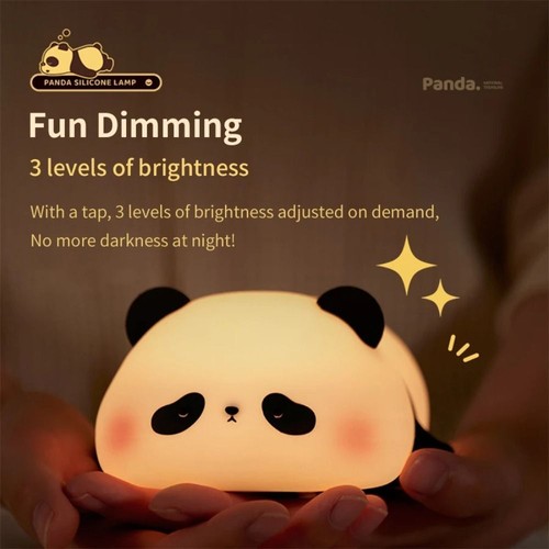 Cartoon Panda LED Night Lights Silicone Bedroom Decor Lamp Kid's ...