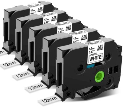 5PK TZe231 TZ231 Black on White Label Tape for Brother P-Touch PT-1280 ...