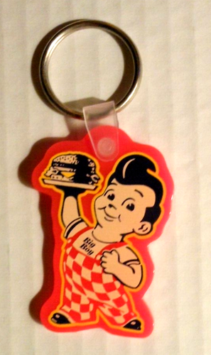 NEW BOB'S BIG BOY RESTAURANT KEYCHAIN / KEYRING ORANGE vinyl unused 3 3 ...