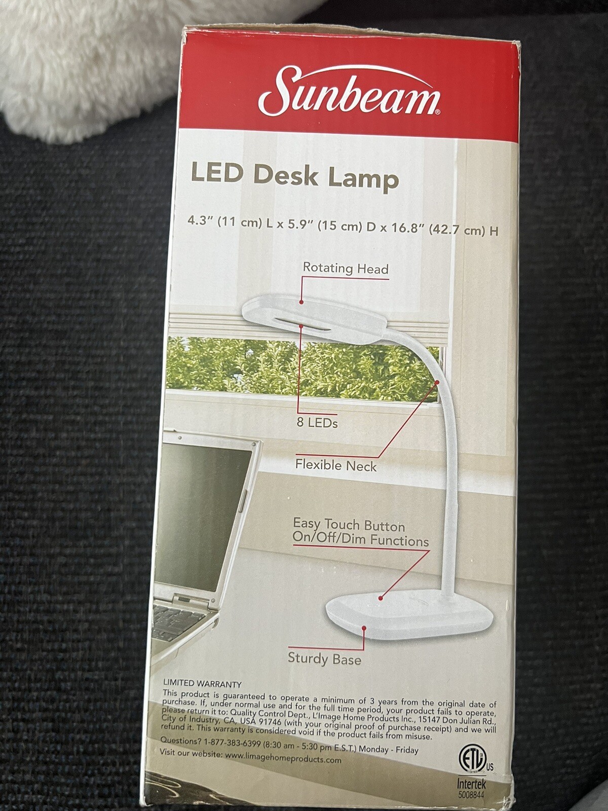 NEW! Sunbeam LED Desk Lamp - 3 settings - White Soft Touch Finish | eBay