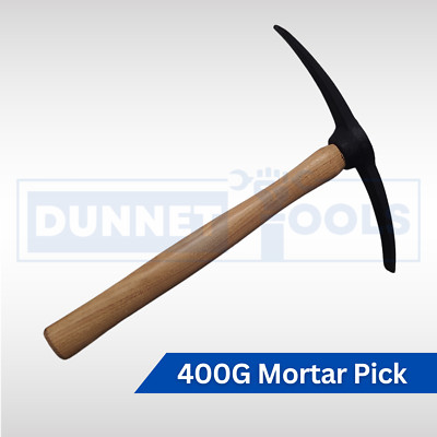 Mortar Pickaxe Hammer 400g Brick Hickory Handle Double Ended Pick Stone ...