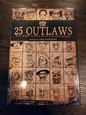 25 Outlaws Card Game Old West Poker with Outlaw Rules Sealed New In Box ...