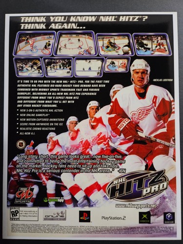 NHL Hitz Pro Playstation 2 PS2 Xbox GameCube Promo Ad Art Print Poster ...