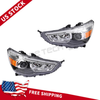 Pair Halogen Headlight For Mitsubishi Outlander Sport 2011-2019 Left ...