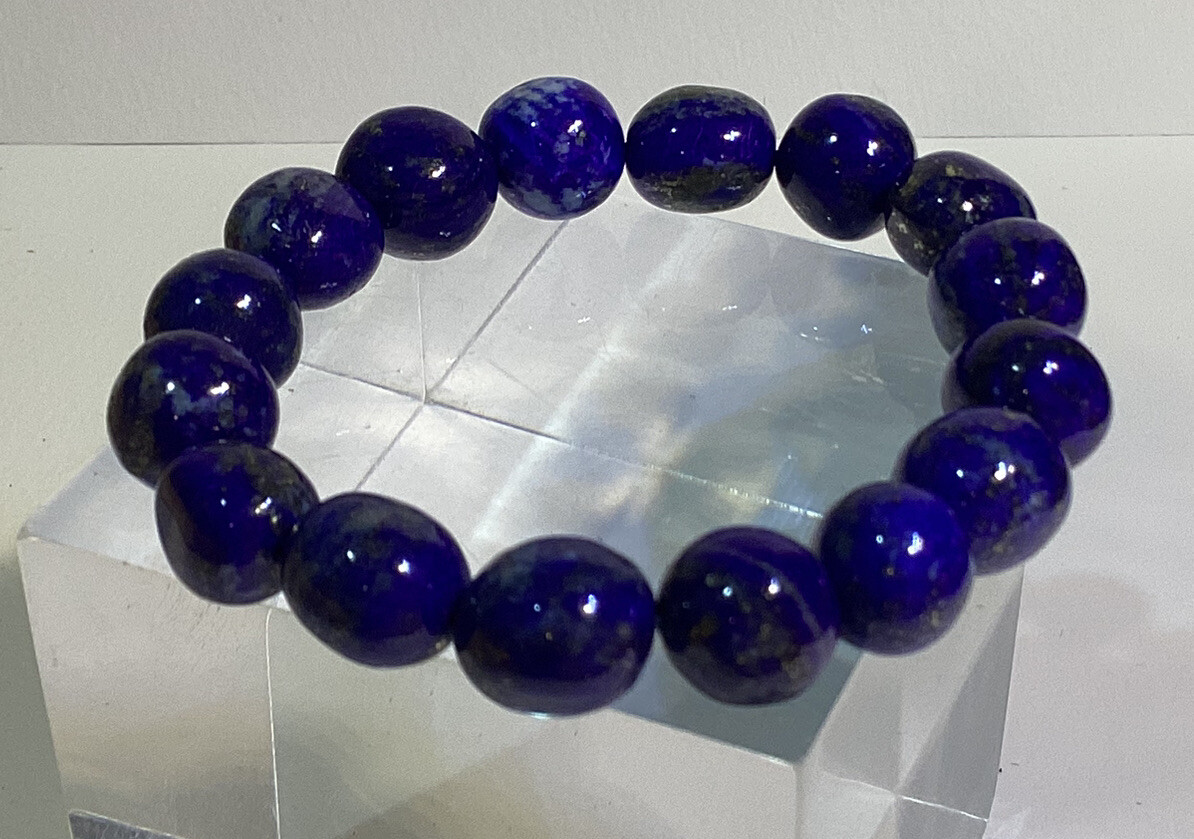 10mm Natural Royal Blue Lapis Lazuli Stretch Crystal … - Gem