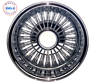 *(Single) 13x7 Rev 72 Spokes Straight Lace All Chrome Lowrider Wire ...