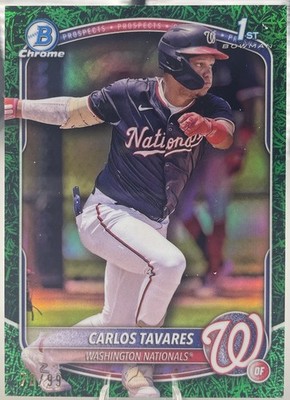 2025 Bowman Chrome 1st Carlos Tavares #/99 Green Grass Refractor | eBay