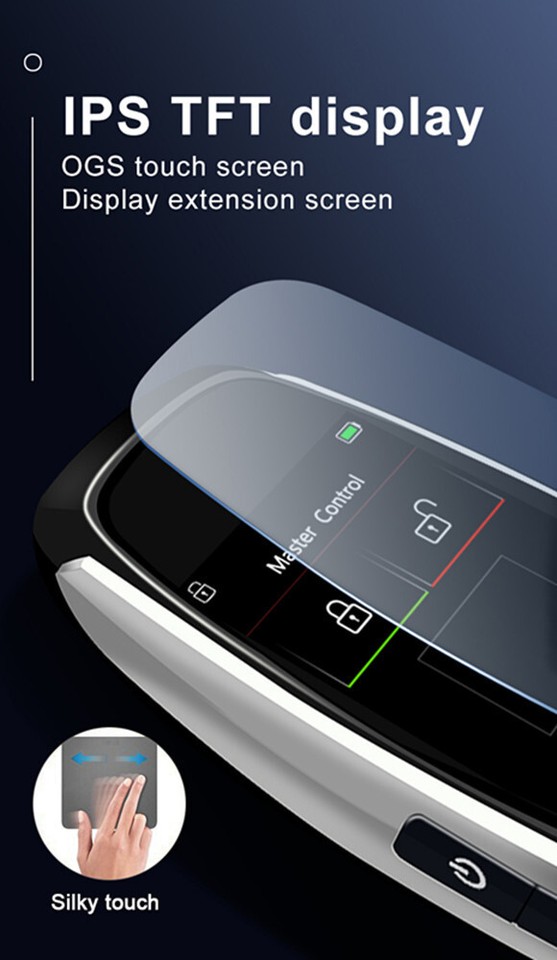 Smart Keyless Remote Car Key HD LCD Touch Screen Protective Anti ...