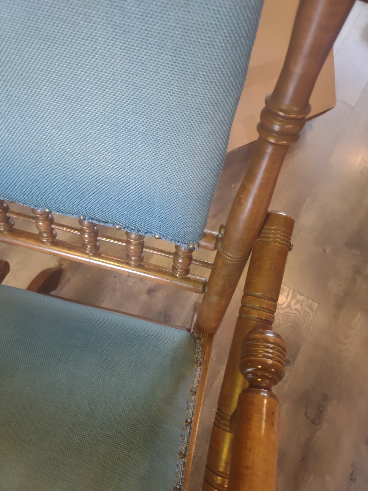 Antique 1800's spool Rocking Chair Victorian Platform Rocker with Coil ...